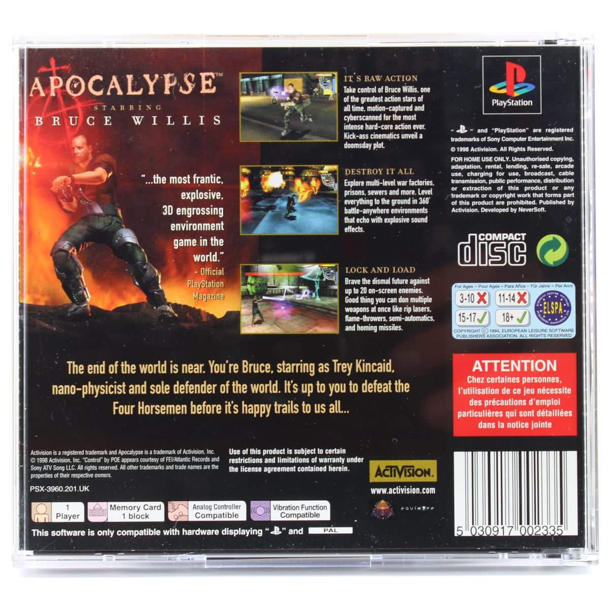 Apocalypse (PS1) - WTS Retro - Køb spillet her