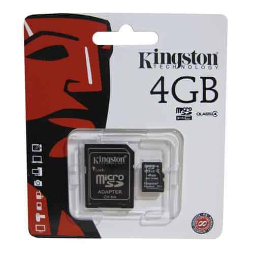 4GB Micro SDHC Kort - Class 4 + Adapter (Kingston)
