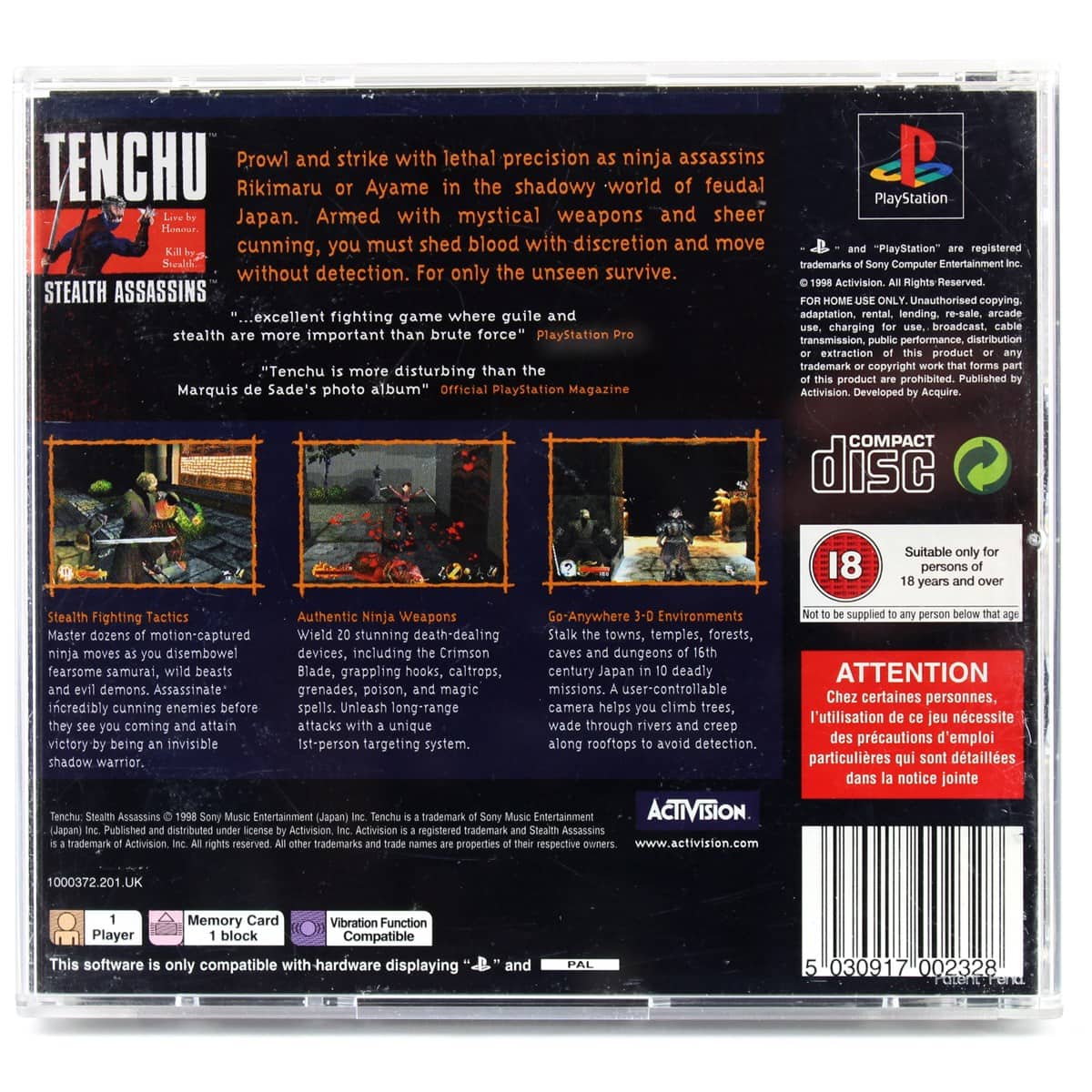 Tenchu: Stealth Assassins (PS1) - WTS Retro - Køb spillet her