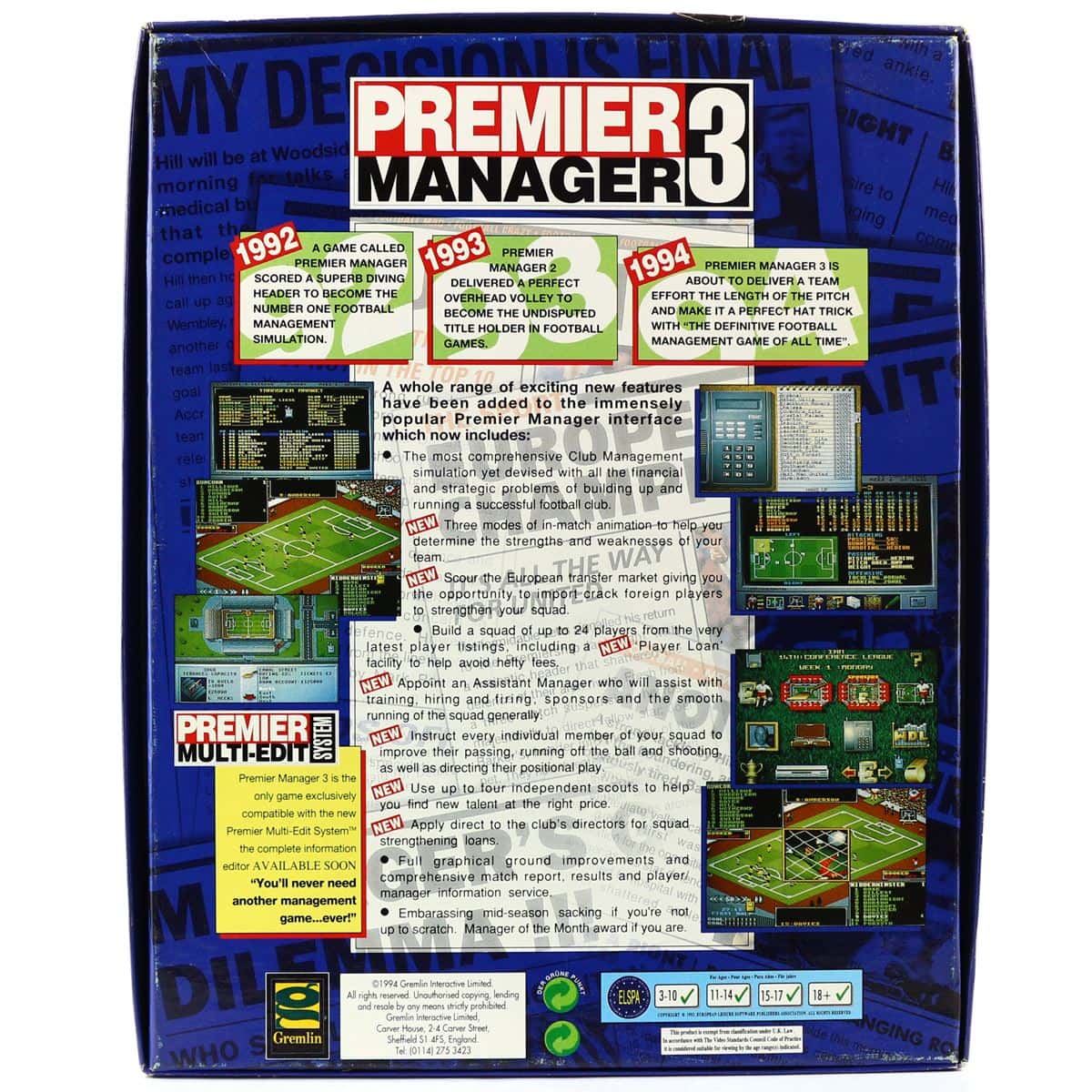 Premier Manager 3 (Amiga, Big Box) - WTS Retro - Køb her