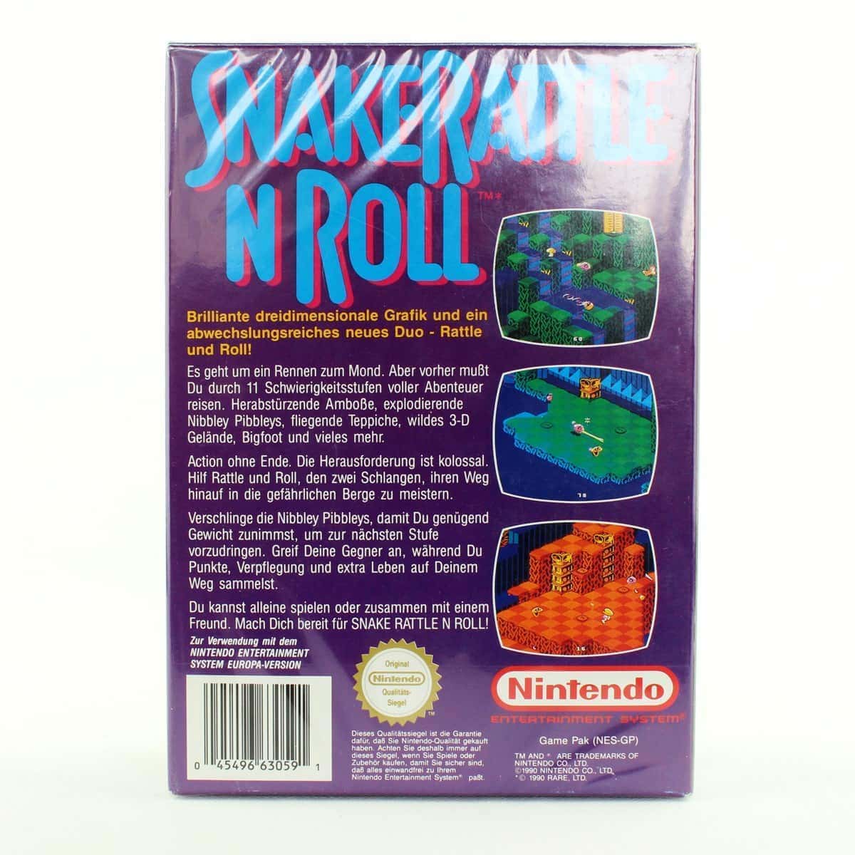 Snake Rattle N Roll (Nintendo NES, CIB, PAL-B) - Brugte Nintendo spil