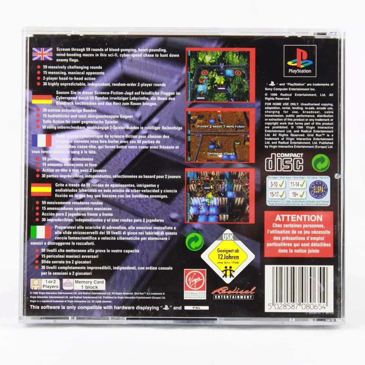 Grid Run (Playstation 1) - Brugt PS1 spil