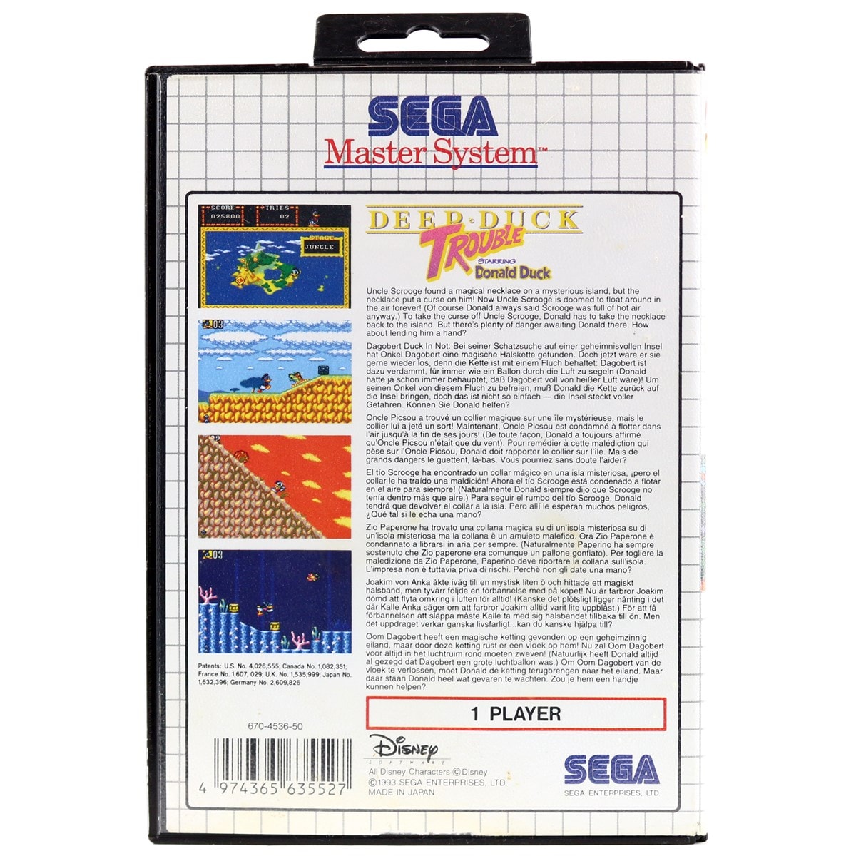 Deep Duck Trouble starring Donald Duck (SEGA Master System) - WTS Retro