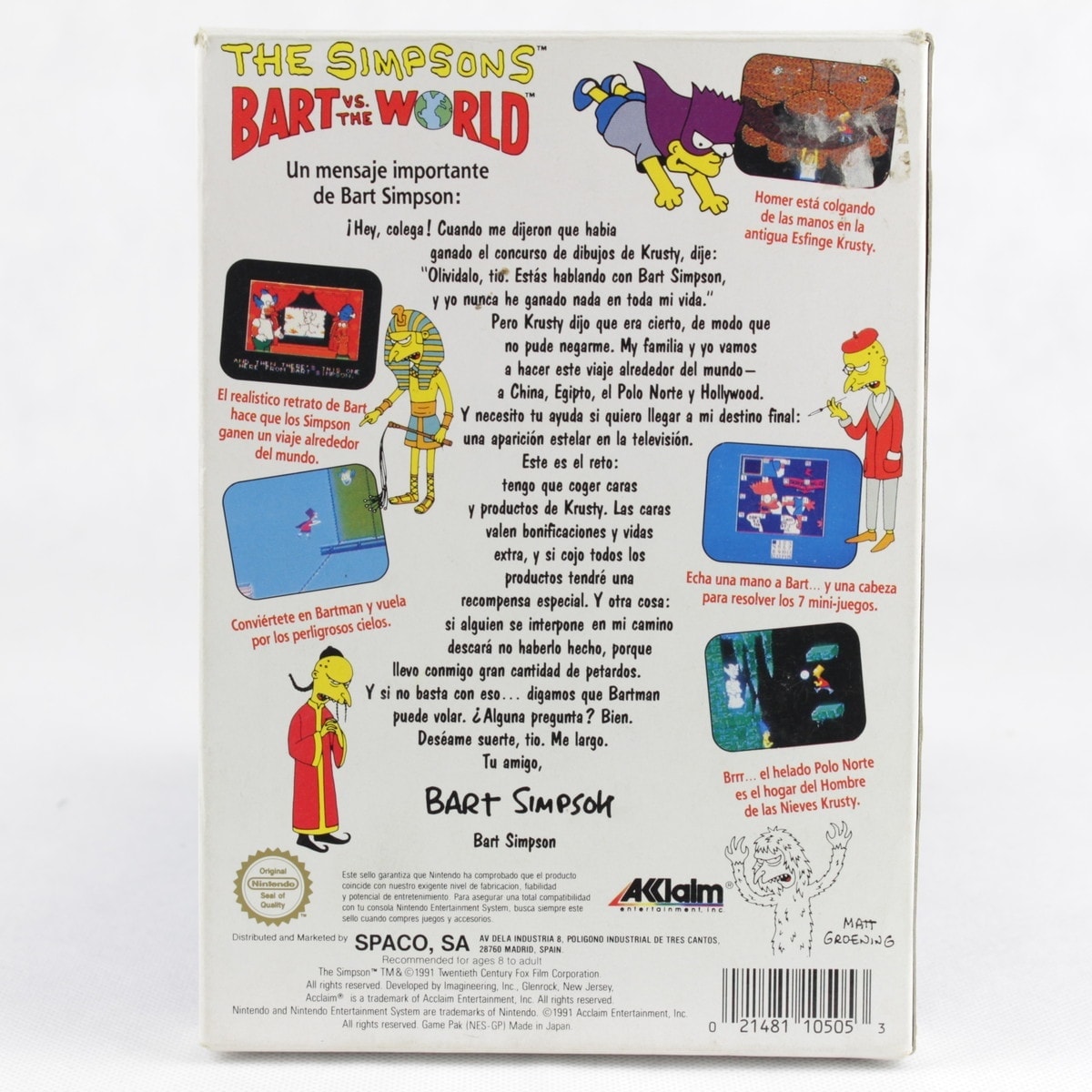 The Simpsons: Bart vs. the World (Nintendo NES, Boxed, PAL-B)