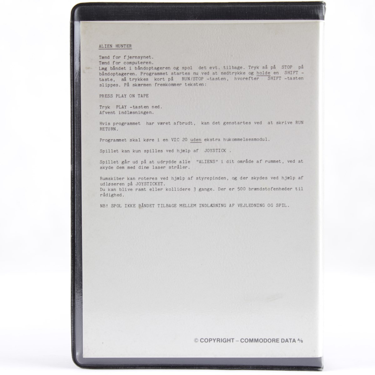 Alien Hunter (VIC-20, Cassette) - WTS Retro - Køb spillet her