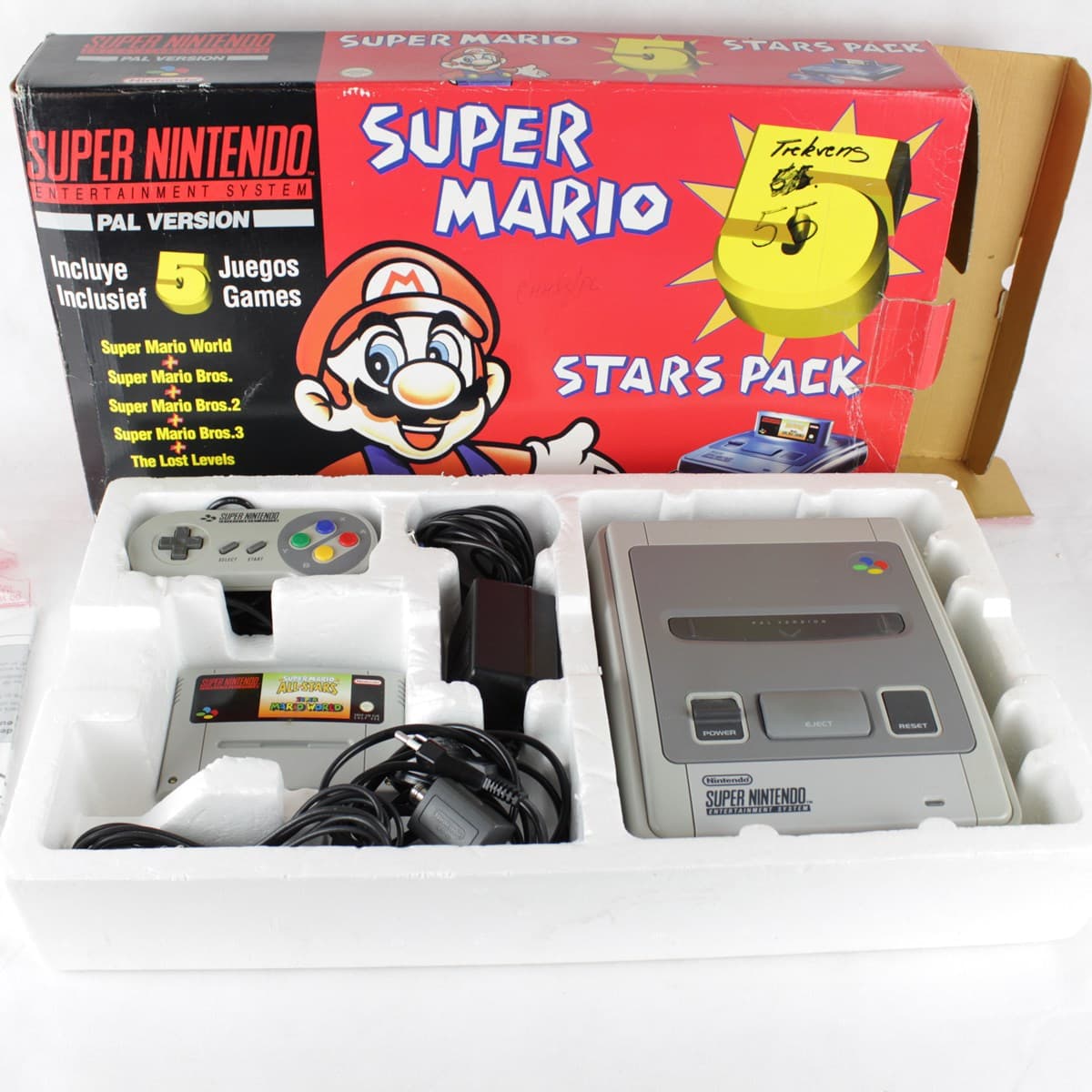 Super Nintendo konsol - Super Mario 5 Stars Pack (Boxed) - WTS Retro