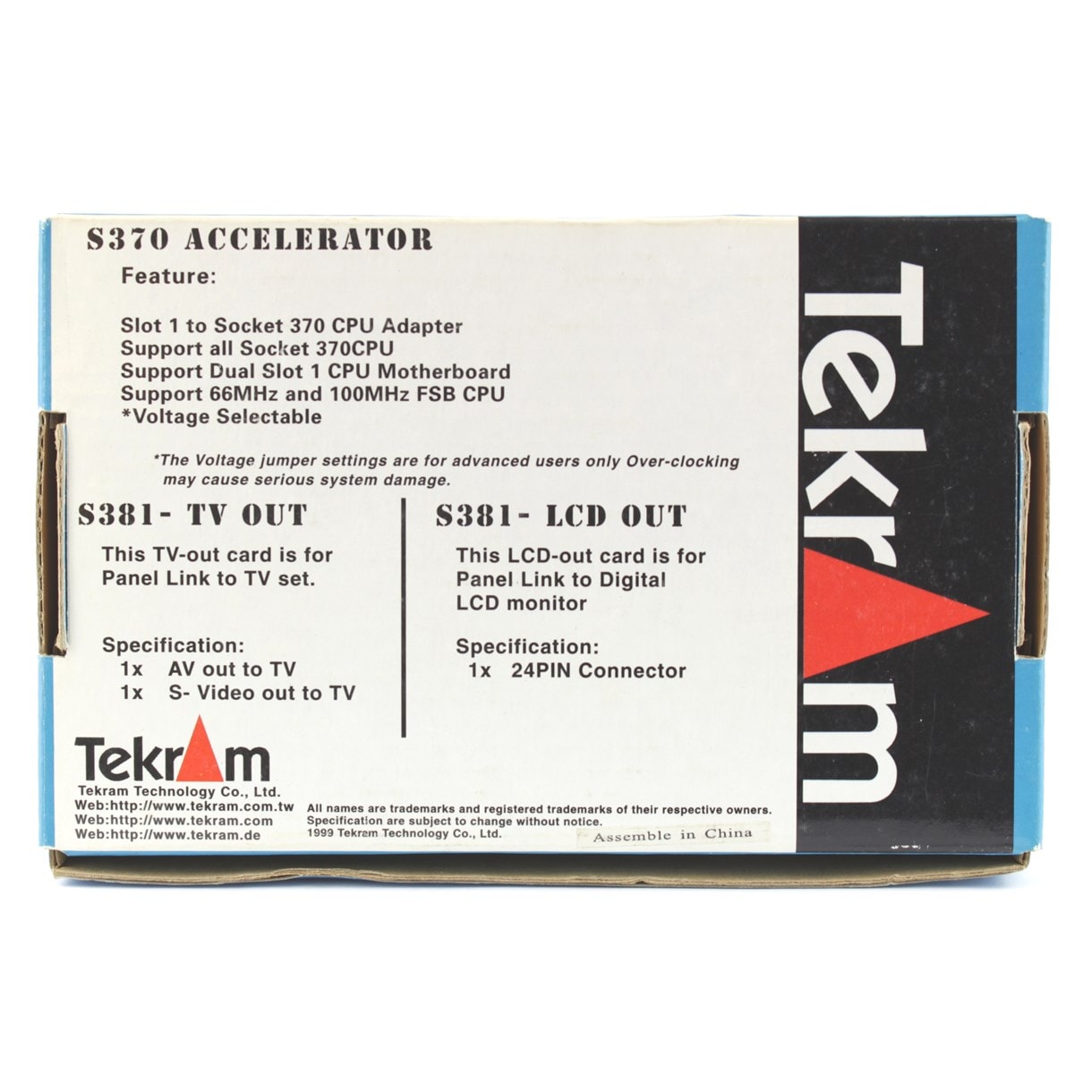 Tekram Slot 1 to Socket 370 CPU Adapter - WTS Retro