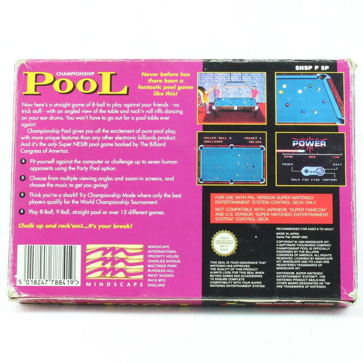 Championship Pool (SNES - Boxed) - WTS Retro - Køb spillet her