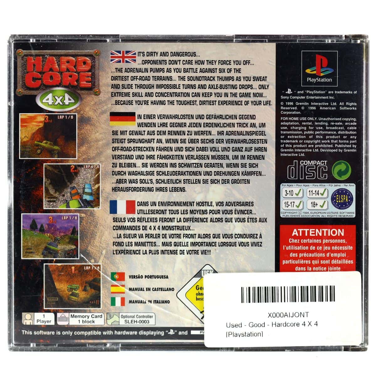 Hardcore 4x4 (PS1) - WTS Retro - Køb spillet her