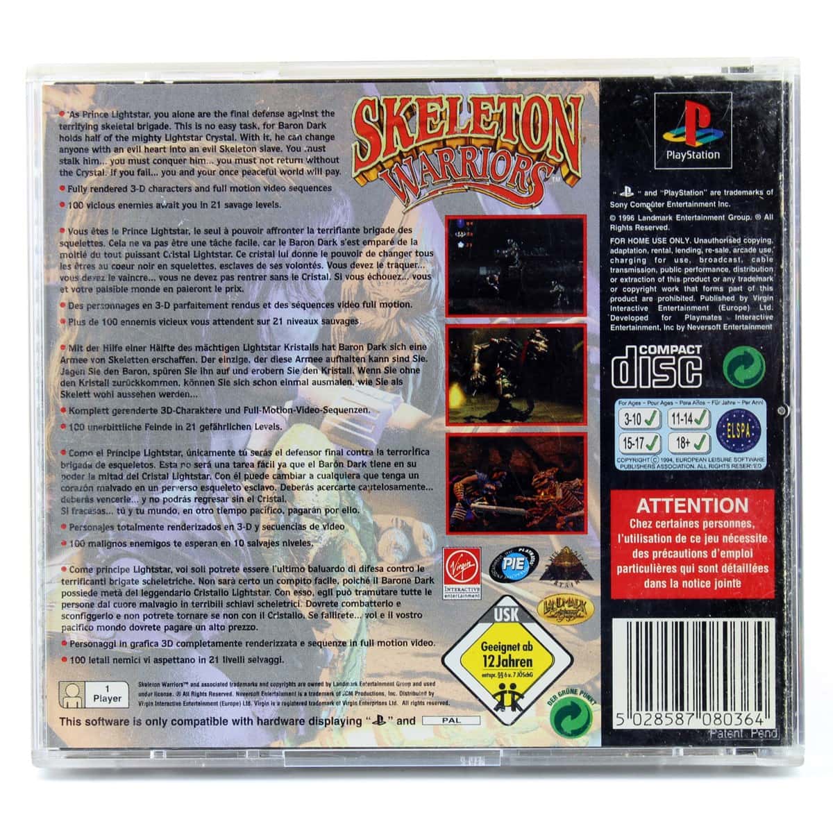 Skeleton Warriors (PS1) - WTS Retro - Køb spillet her