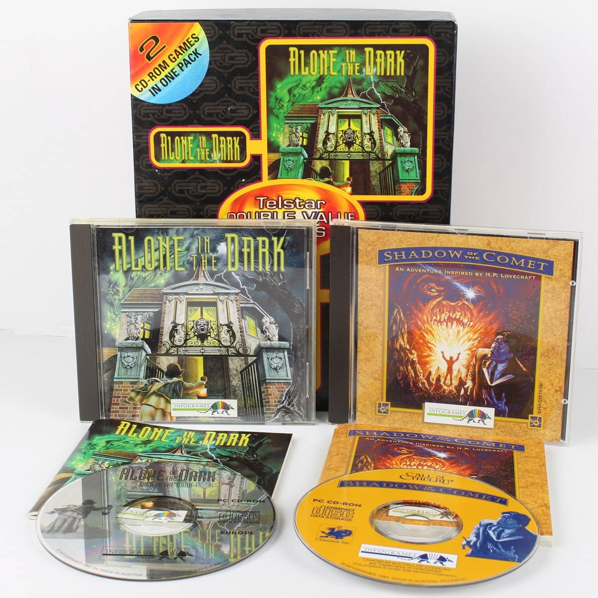 Telstar Double Value Games - Alone in the Dark / Shadow of the Comet (PC Big Box) - WTS Retro