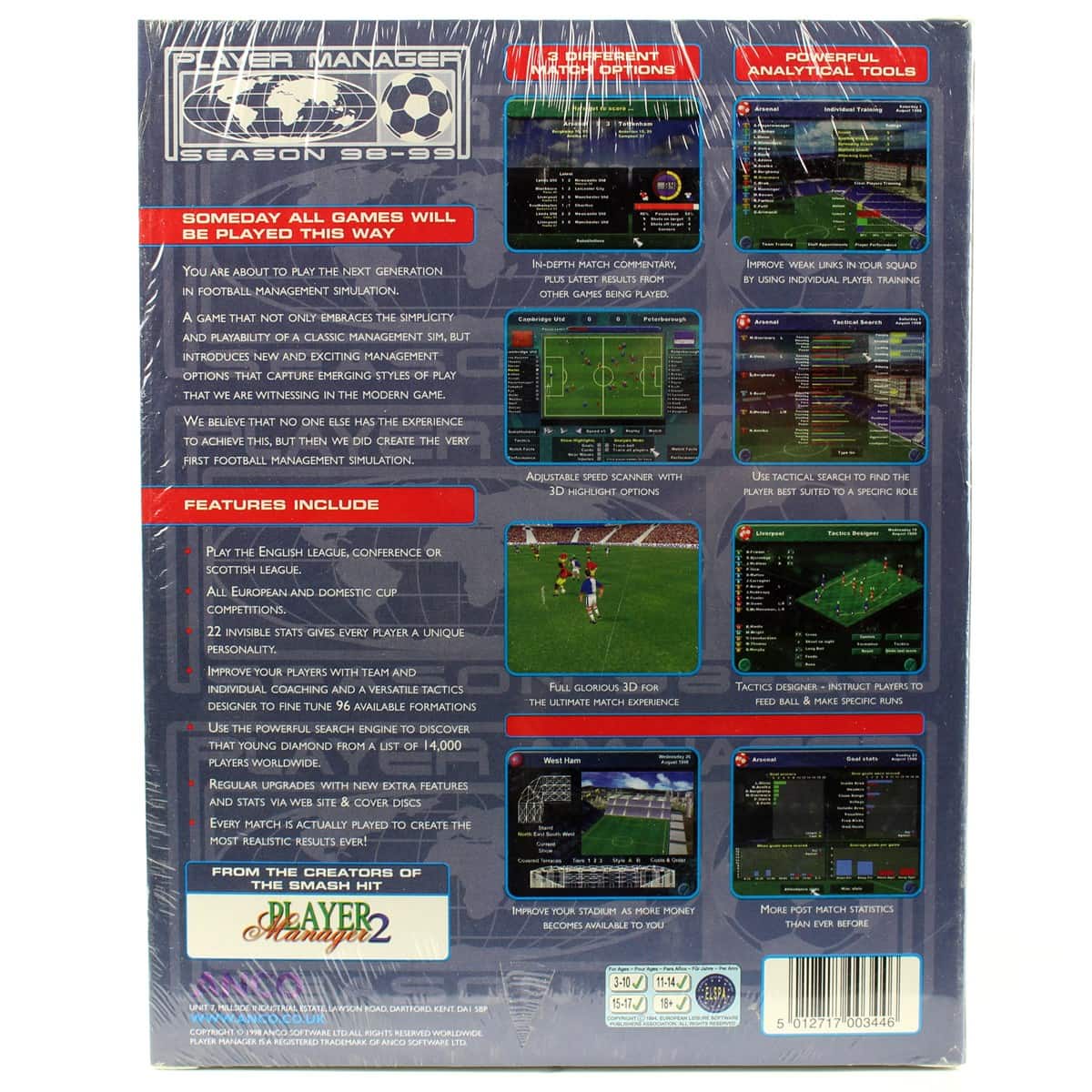 Player Manager 98/99 (PC Big Box) - Ny - WTS Retro - Køb her