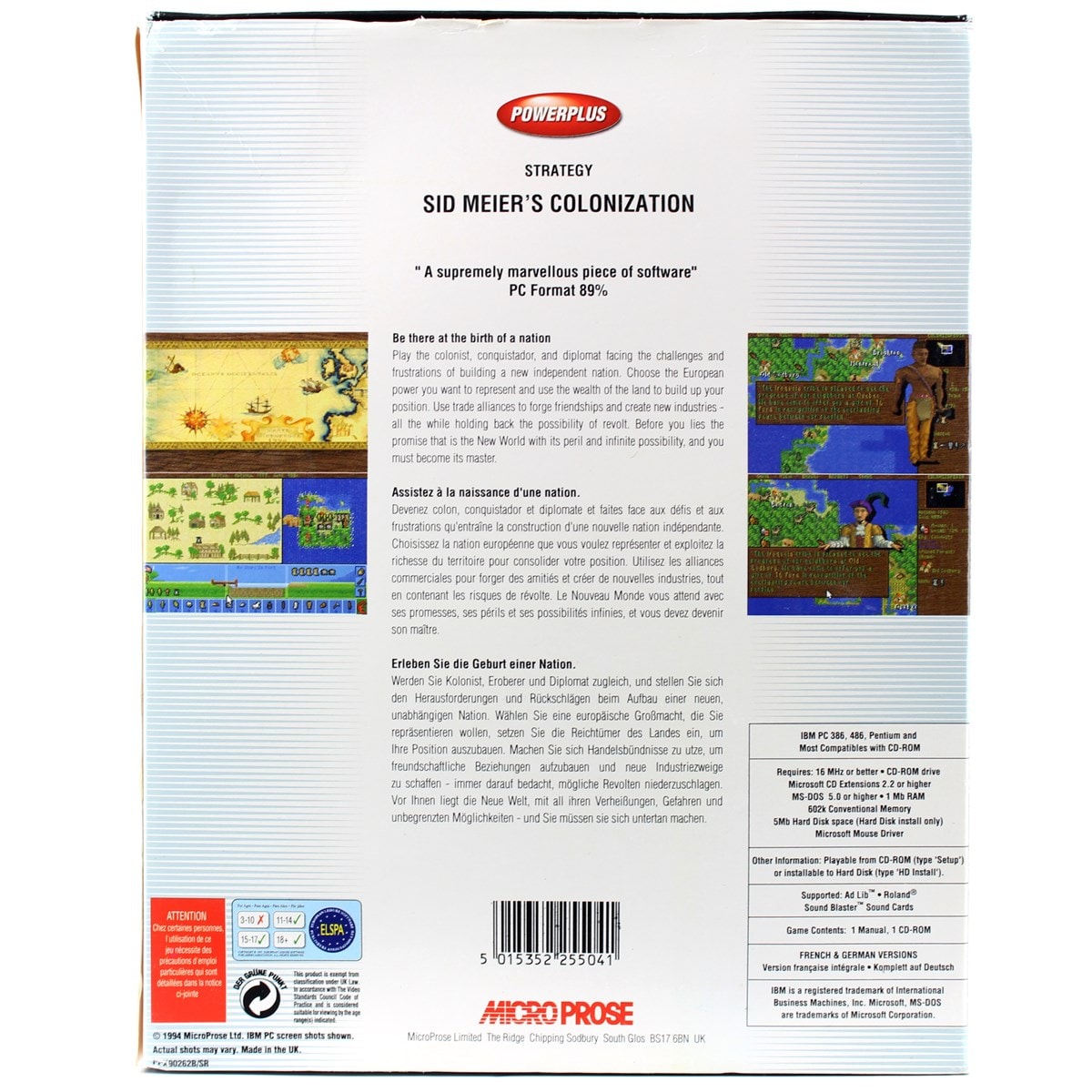 Sid Meier's Colonization (PC Big Box - Powerplus) - WTS Retro