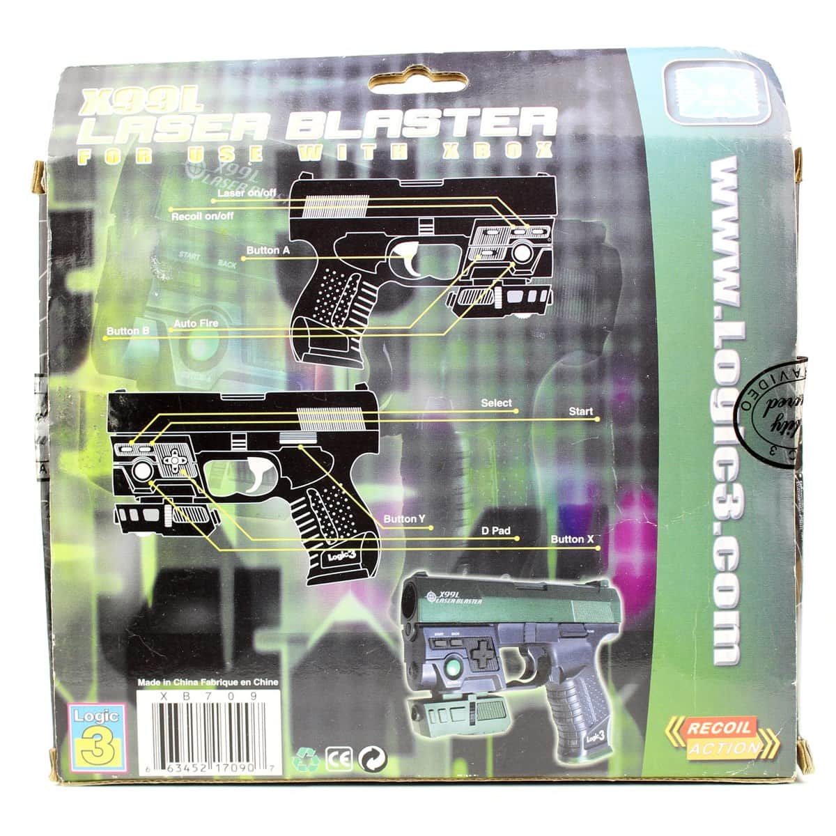 Logic3 X99L Laser Blaster Pistol til Xbox Original - WTS Retro