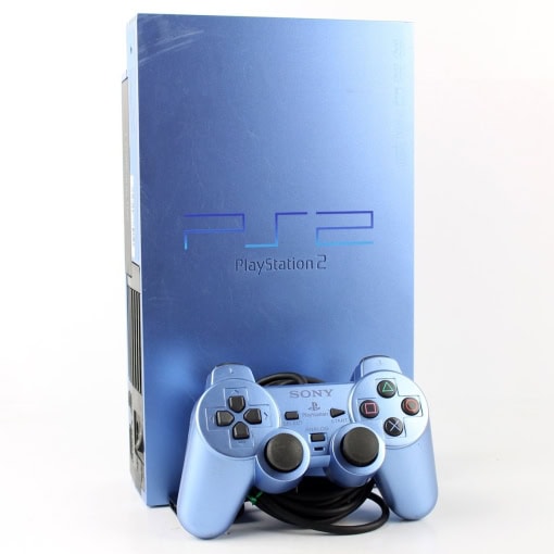Playstation 2 konsol (Aqua Blue) med Controller og alle kabler - WTS Retro