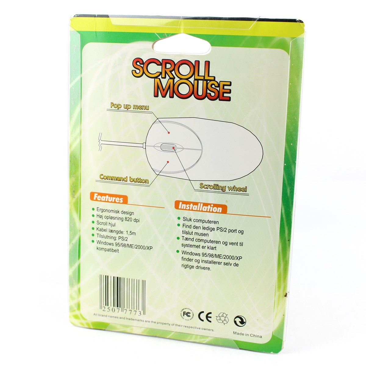 Scroll Mouse 820DPI - PS/2 - WTS Retro - Køb her