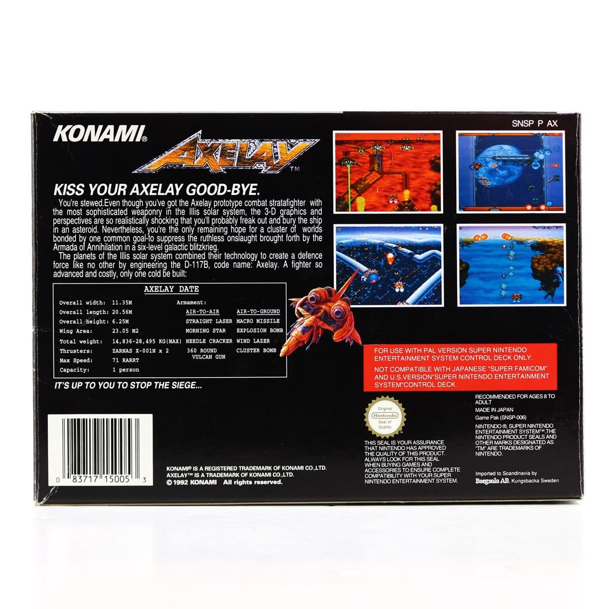 Axelay (SNES - Boxed - SCN) - WTS Retro - Køb spillet her