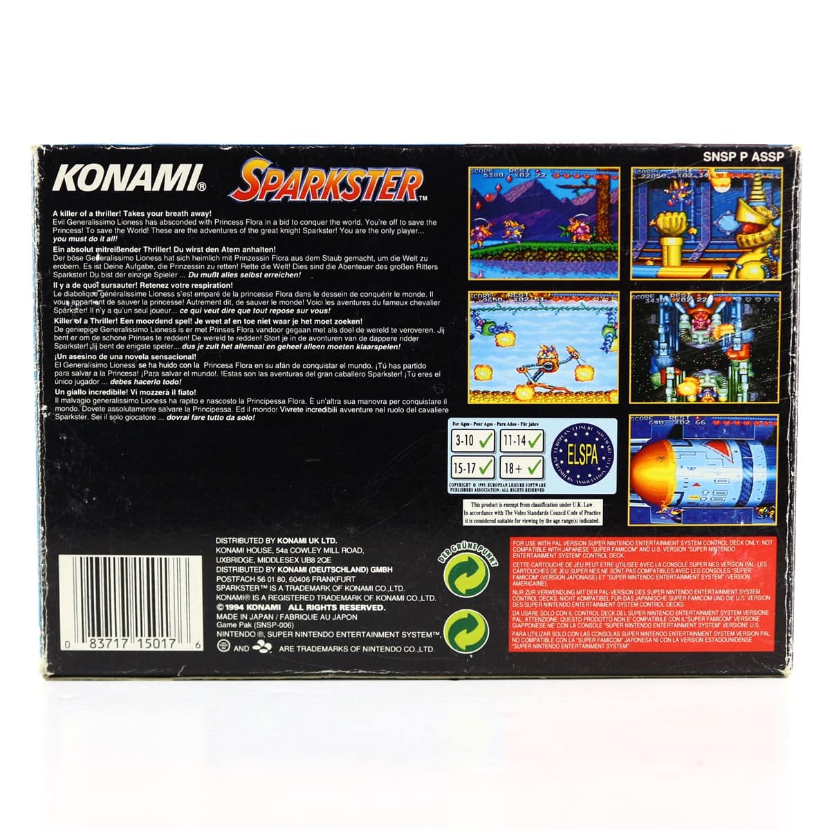 Sparkster (SNES - Boxed) - WTS Retro - Køb spillet her