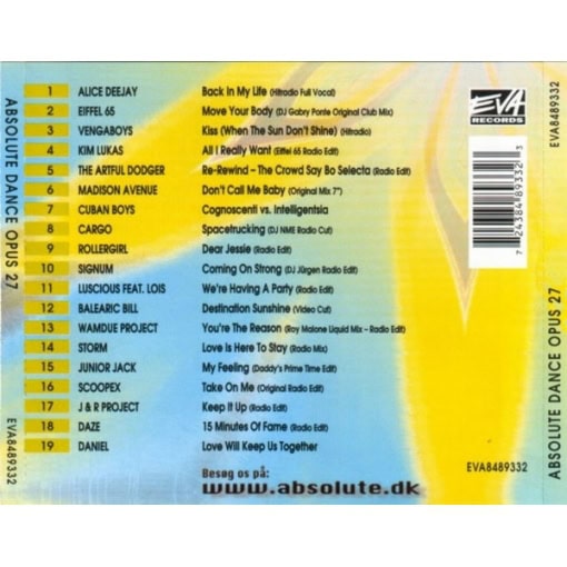 Absolute Dance Opus 27 (CD, 2000) - Brugt Musik CD - WTS Retro