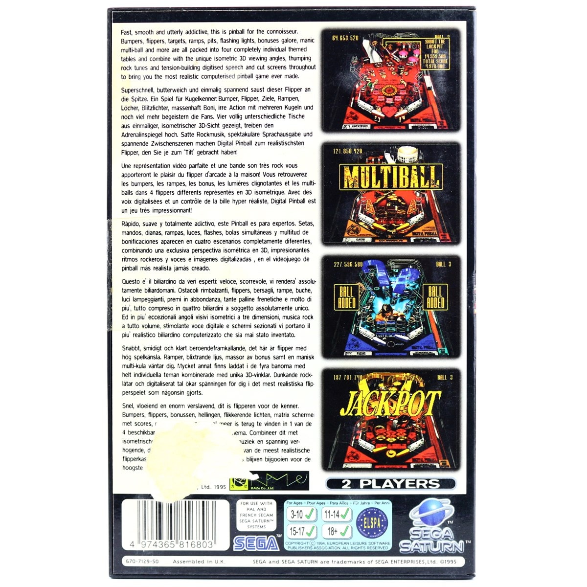 Digital Pinball (SEGA Saturn) - WTS Retro - Køb spillet her