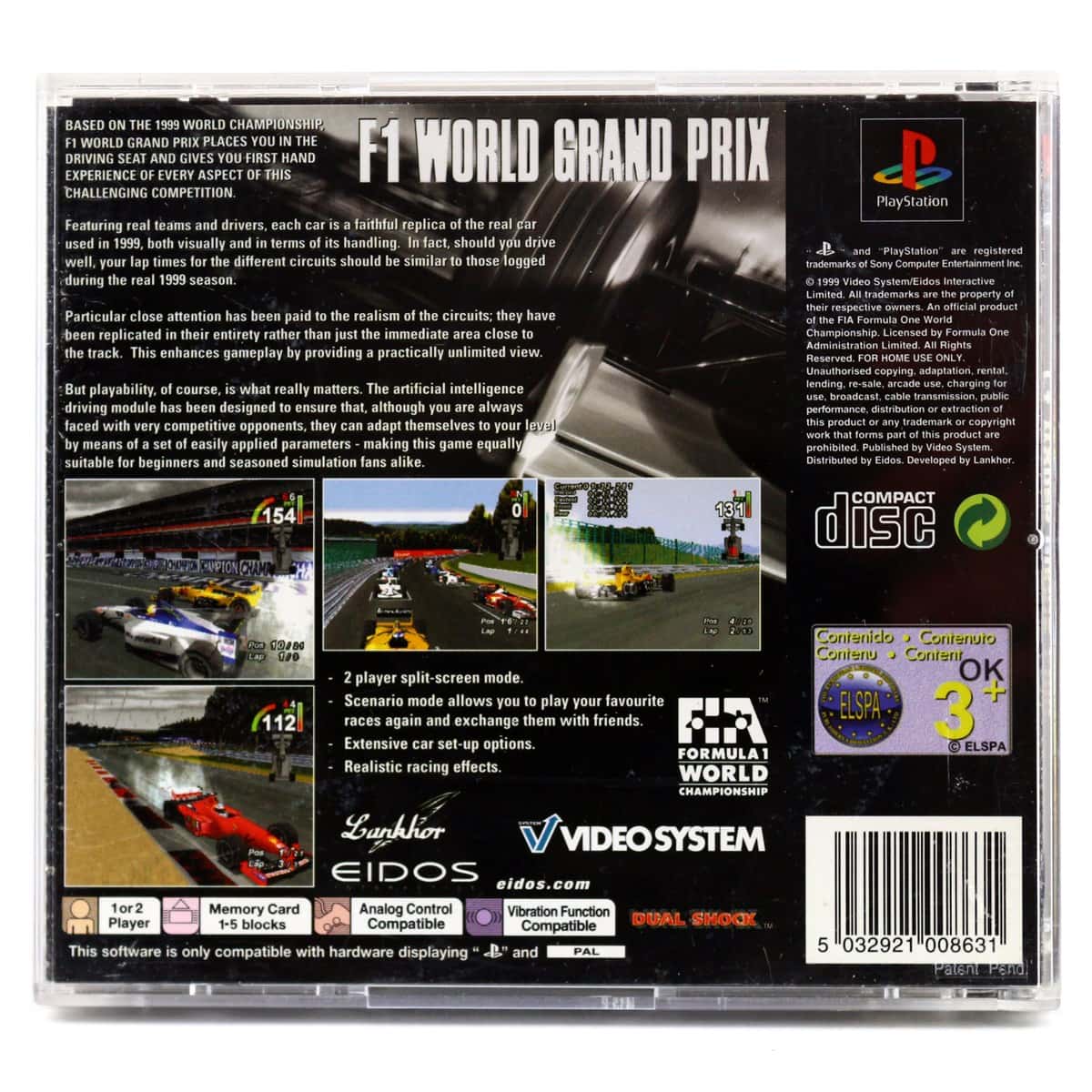F1 World Grand Prix - 1999 Season (PS1) - WTS Retro - Køb spillet her