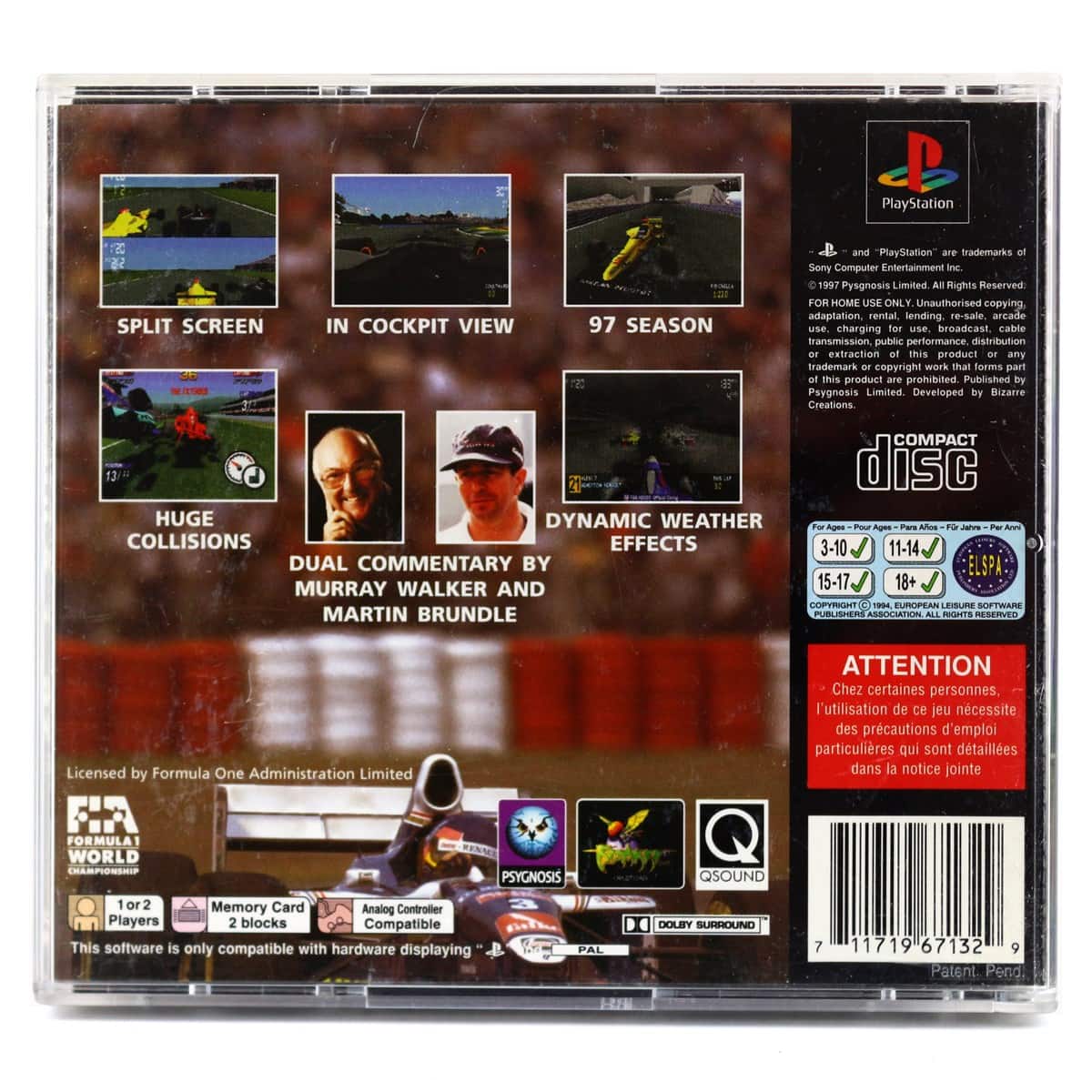 Formula 1 97 inkl. Radical Games Demo (PS1) - WTS Retro - Køb spillet her