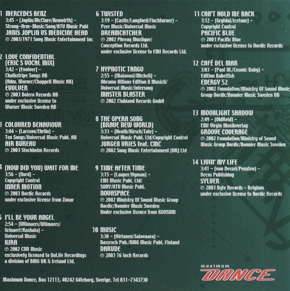 Maximum Dance 5-03 (CD) - Brugt Musik CD - WTS Retro