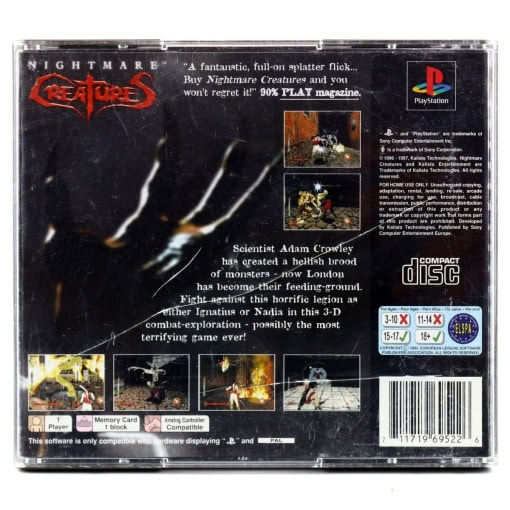 Nightmare Creatures (PS1) - WTS Retro - Køb spillet her