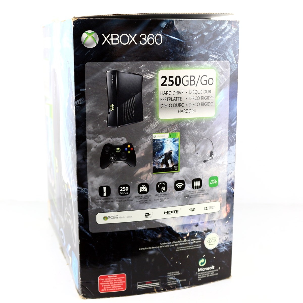 Xbox 360 S konsol + Halo 4 (250GB - Boxed) - WTS Retro - Køb her