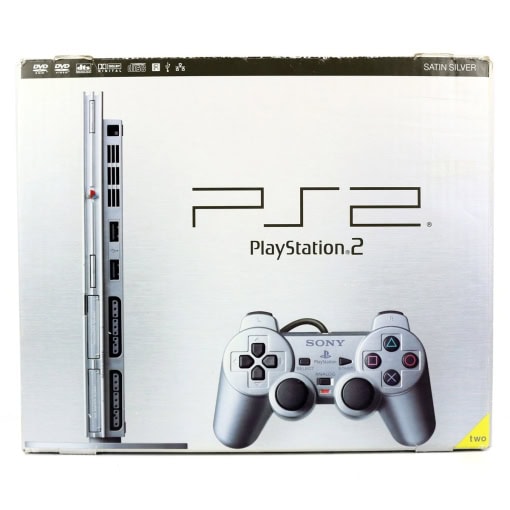 Playstation 2 Slimline (Boxed - Satin Silver) - WTS Retro - Køb her