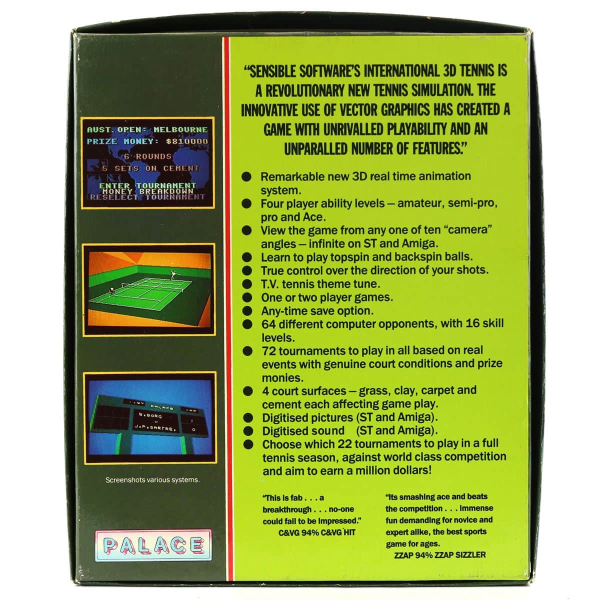 International 3D Tennis (Commodore 64, Disk) - WTS Retro - Køb her