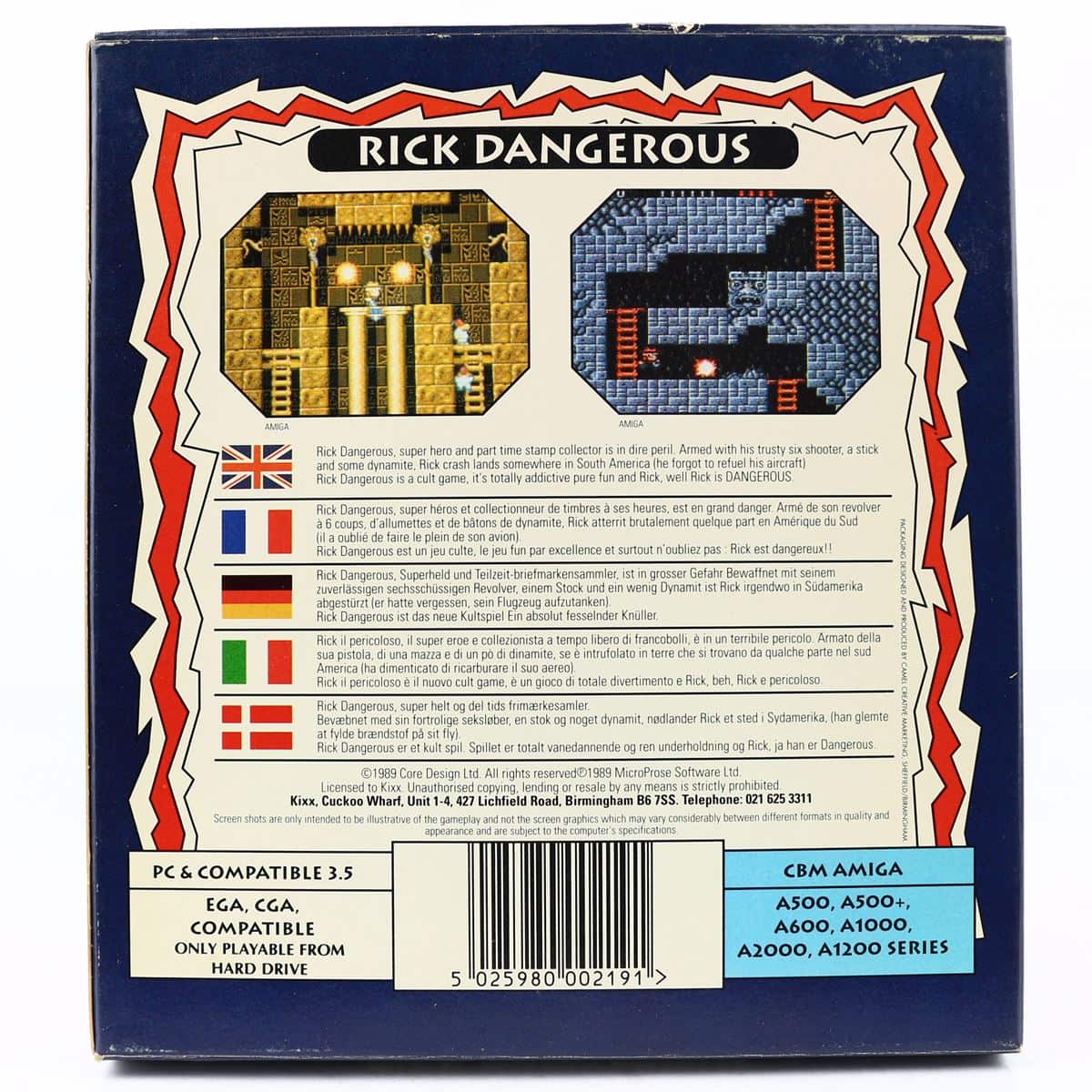 Rick Dangerous (Amiga, Kixx) - WTS Retro - Køb her