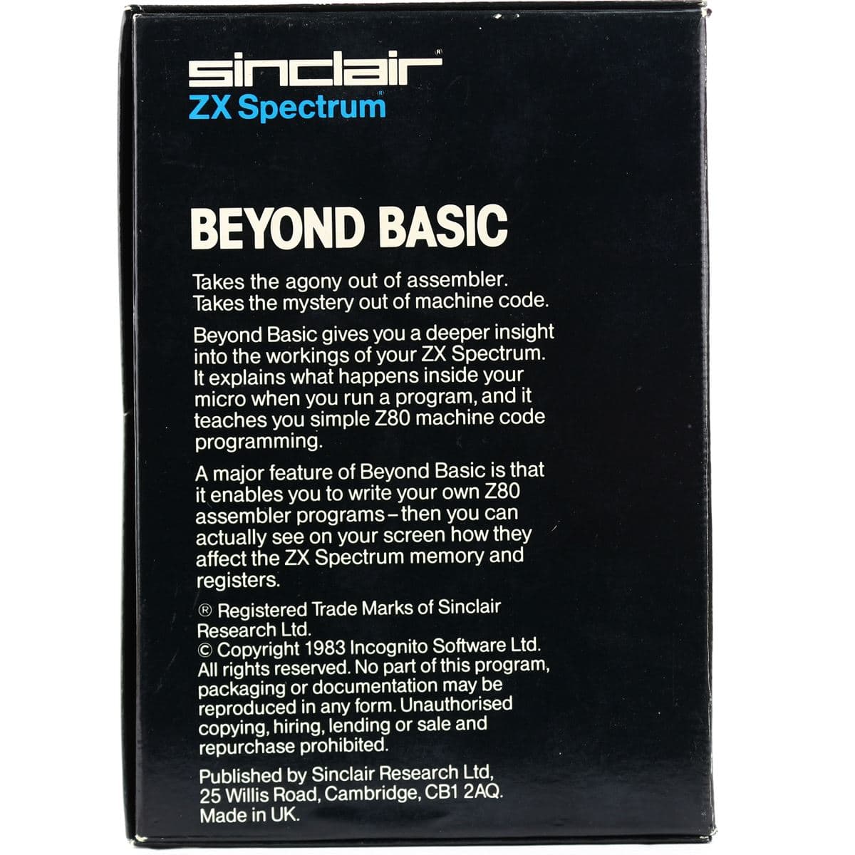 Beyond Basic (Sinclair ZX Spectrum, Cassette) - WTS Retro - Køb her