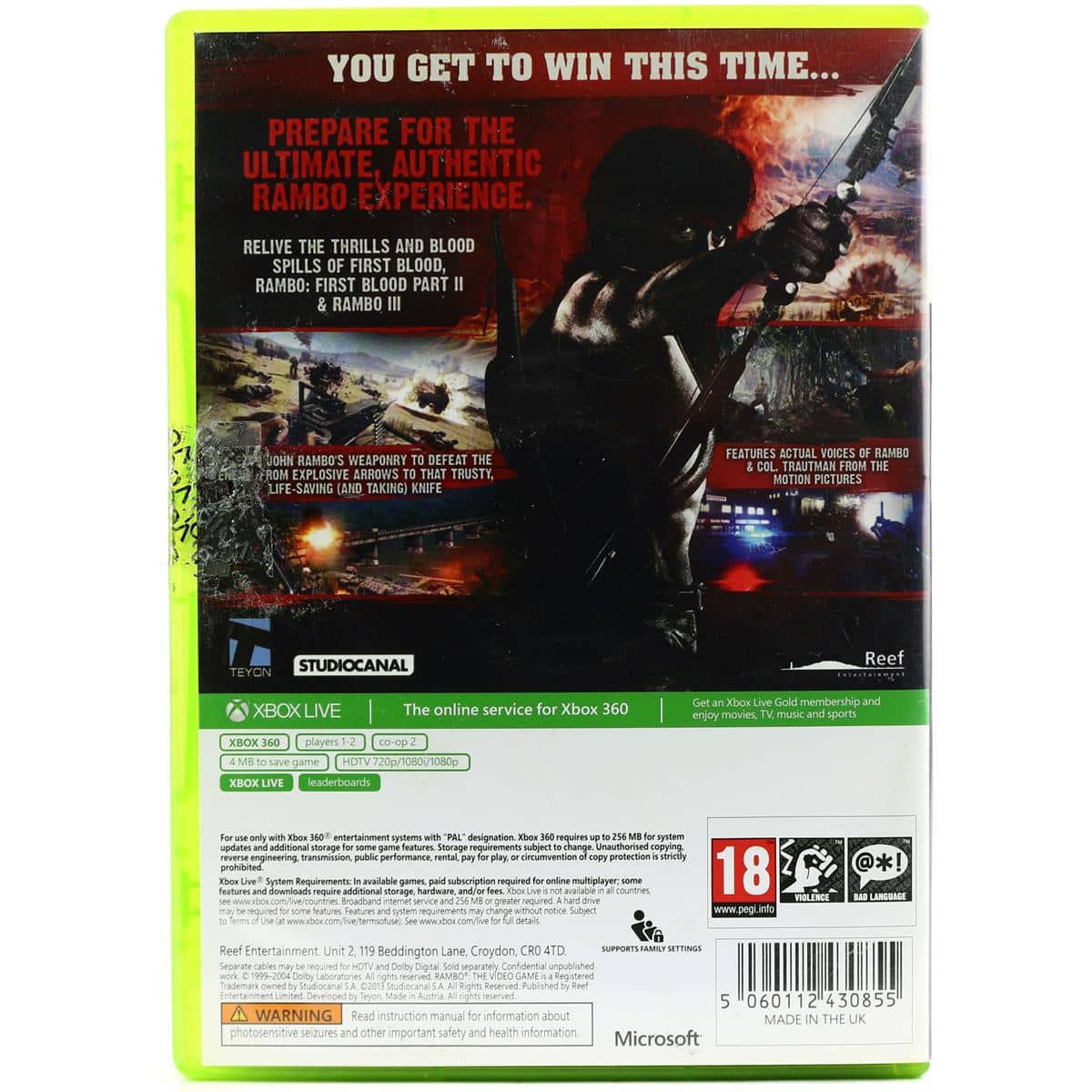 Rambo: The Video Game (Xbox 360) - WTS Retro