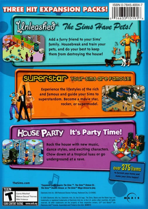 The Sims: Expansion Three-Pack - Volume 1 (PC) - WTS Retro - Køb ...