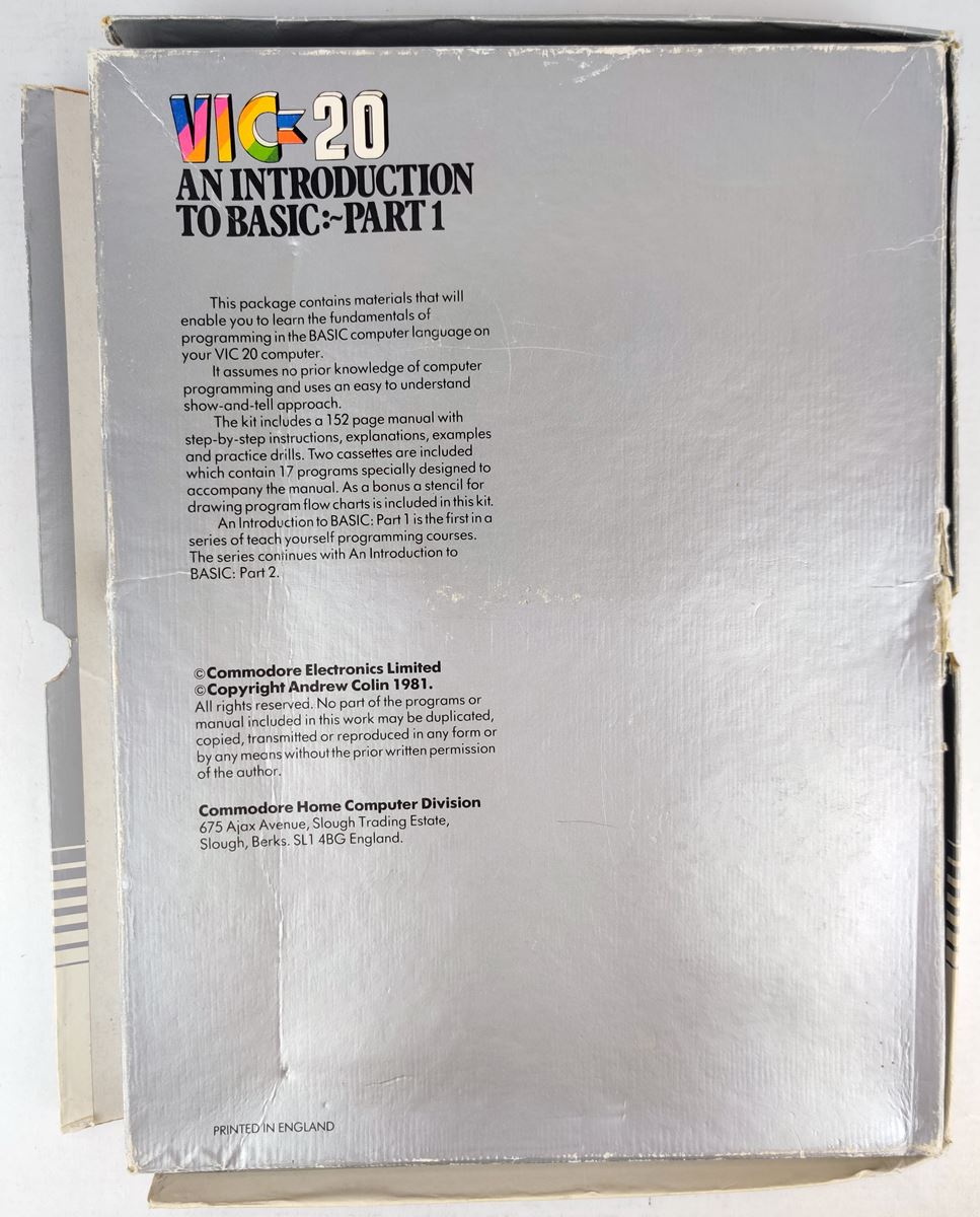 VIC-20 - An Introduction To Basic: Part 1 (Kun æske og manual) - WTS ...