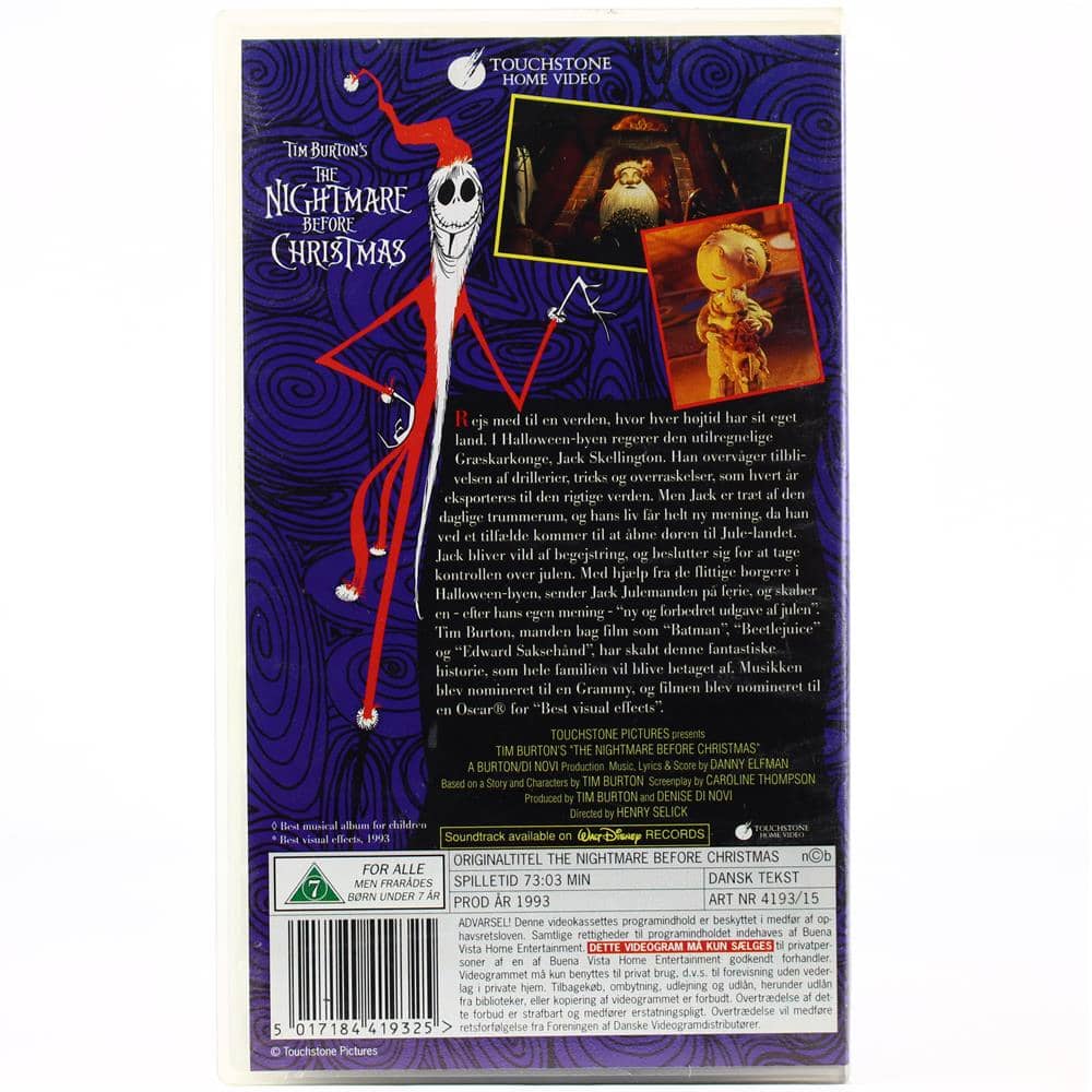 The Nightmare Before Christmas (VHS) - WTS Retro - Køb filmen her