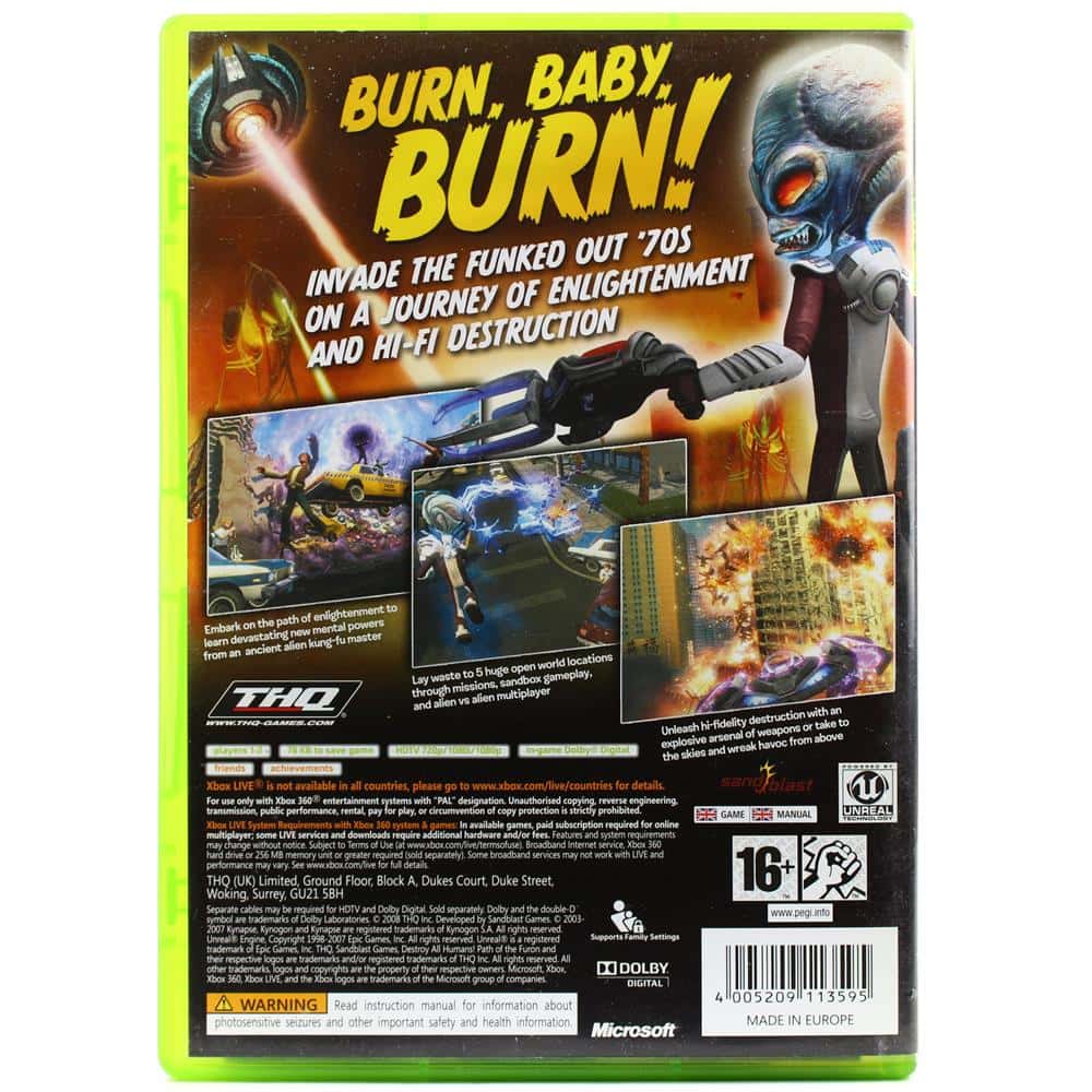 Destroy All Humans! Path of the Furon (Xbox 360) - WTS Retro - Køb ...