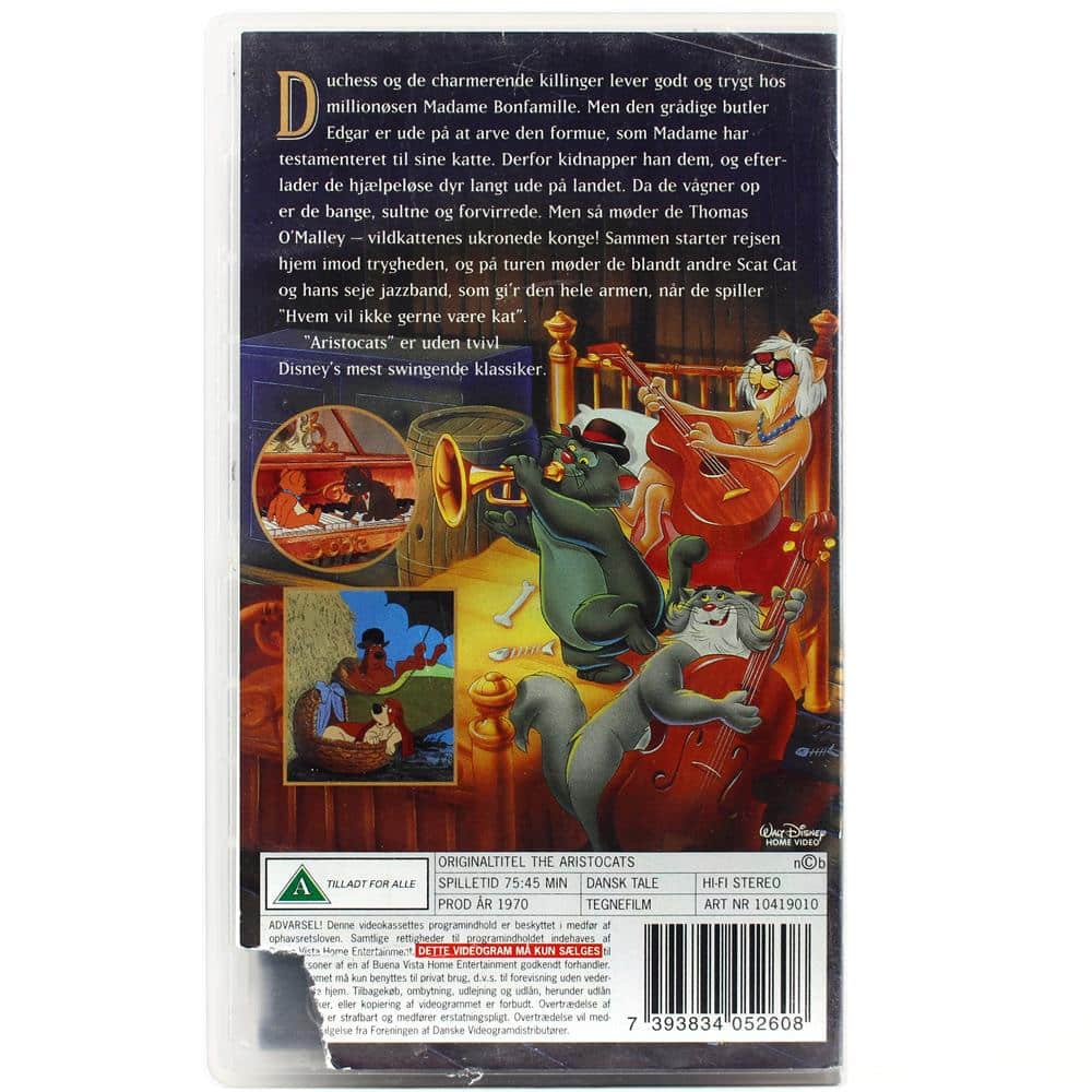 Aristocats - Disney Klassikere (VHS - Dansk tale) - WTS Retro - Køb ...