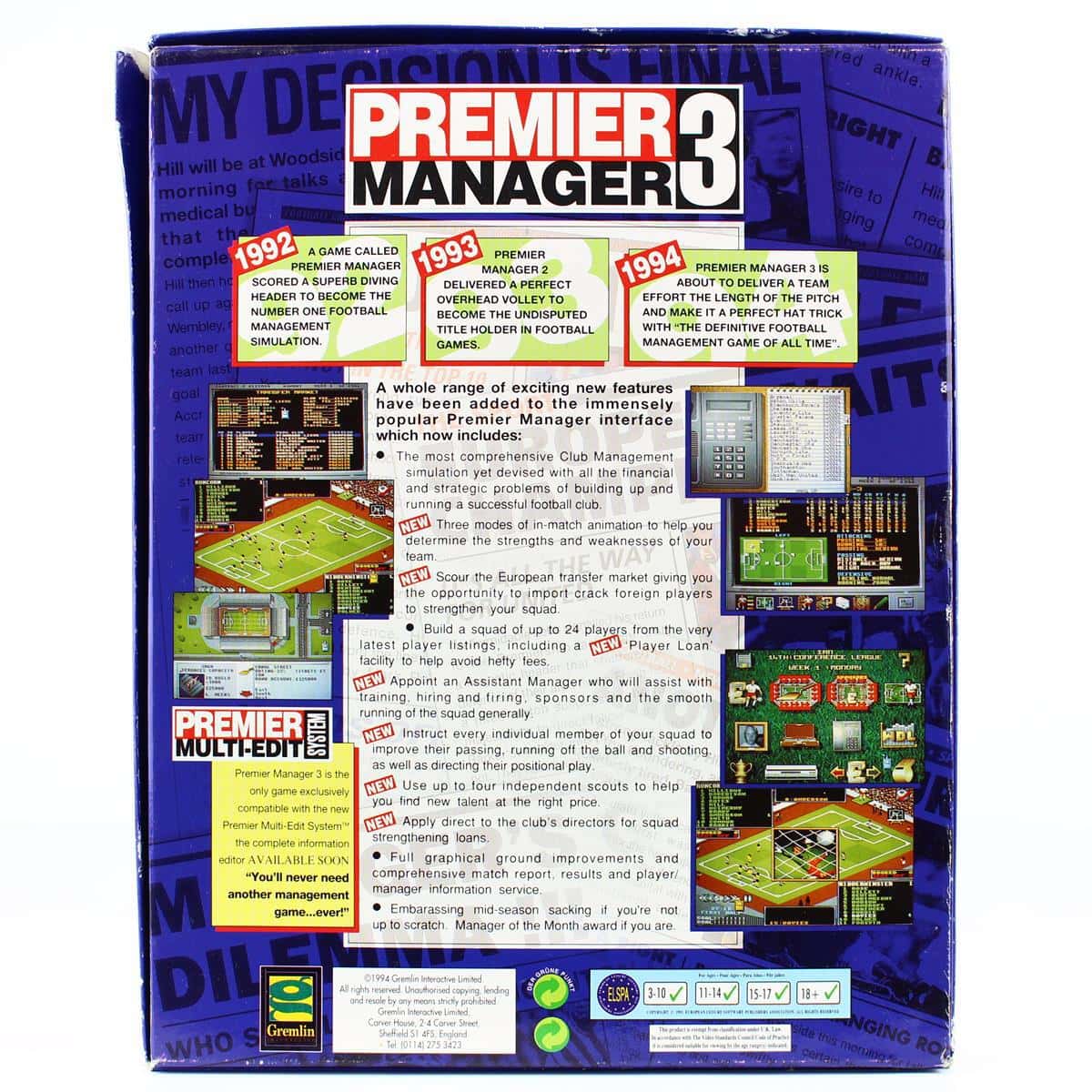 Premier Manager 3 (PC Big Box) - WTS Retro - Køb her