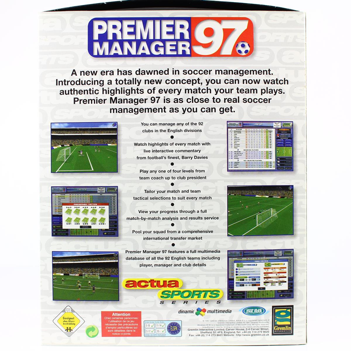 Premier Manager 97 (PC Big Box) - WTS Retro - Køb spillet her