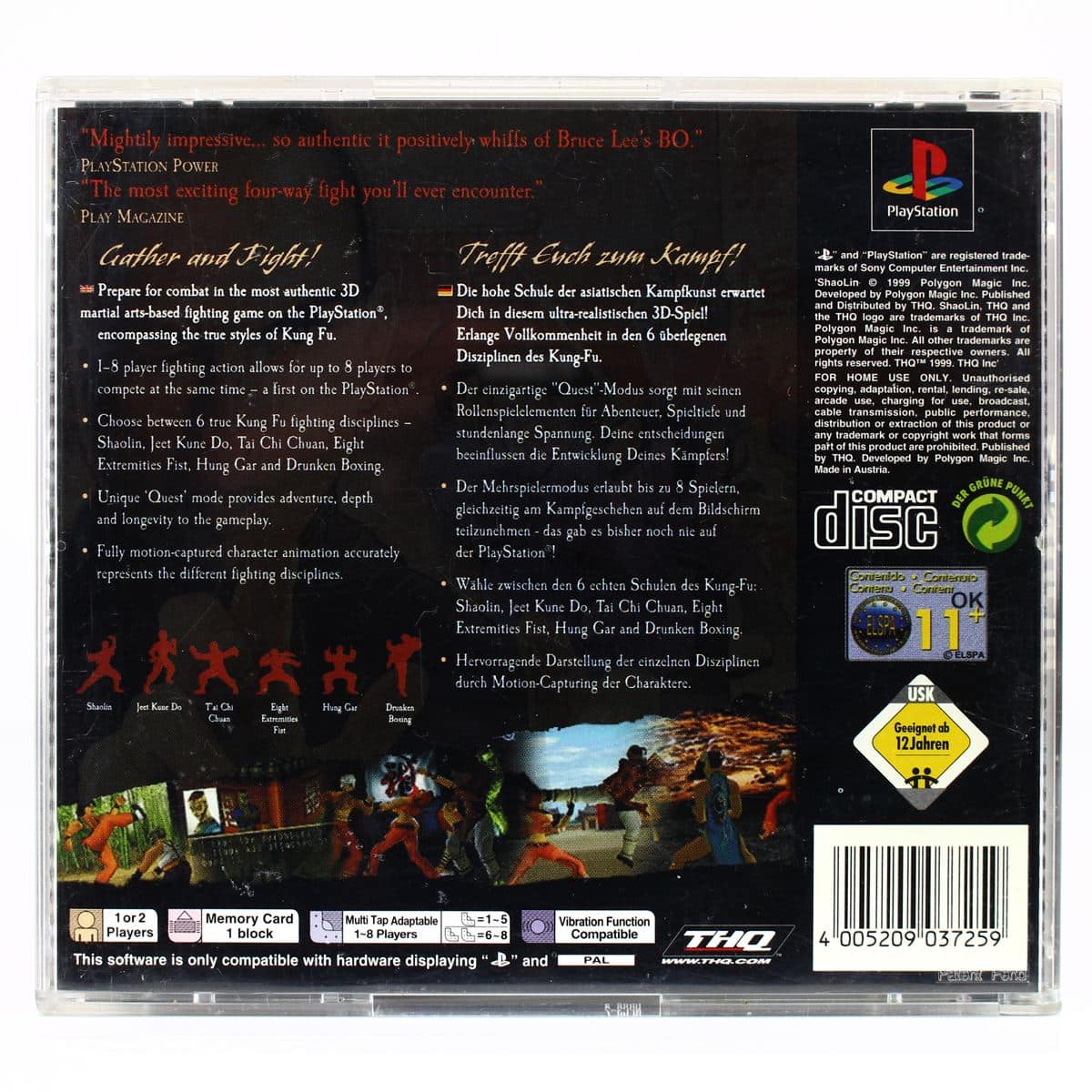 Shaolin (PS1) - WTS Retro - Køb spillet her