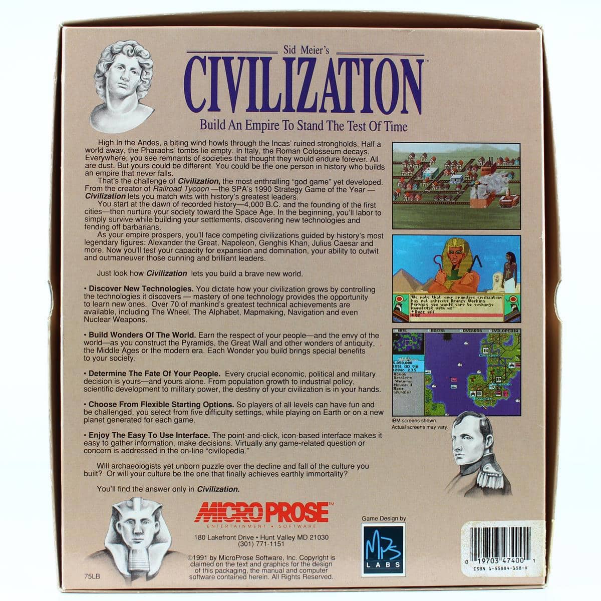 Sid Meier’s Civilization (PC Big Box) - WTS Retro - Køb spillet her