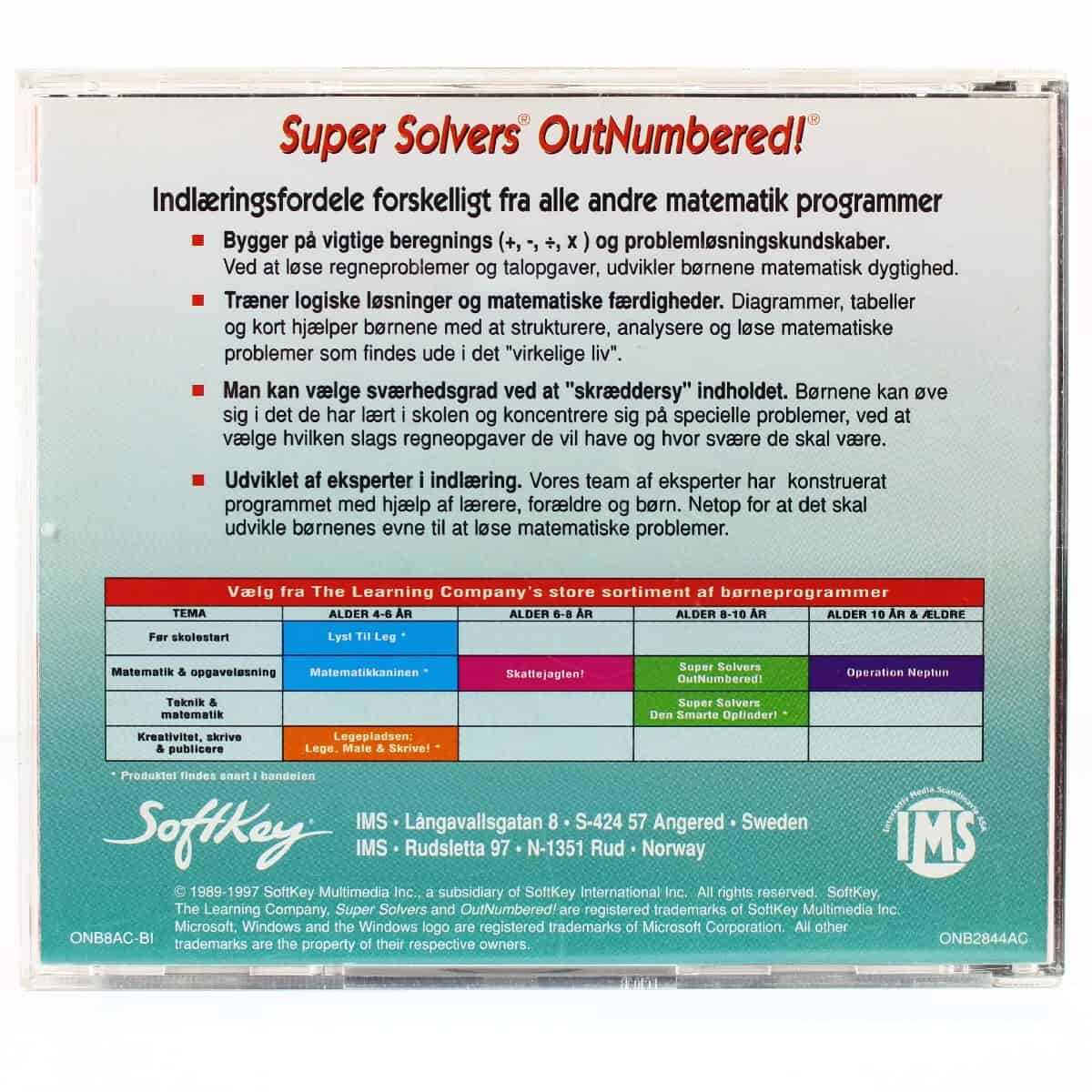 Super Solvers: OutNumbered! (PC Jewelcase) - Brugt spil - WTS Retro